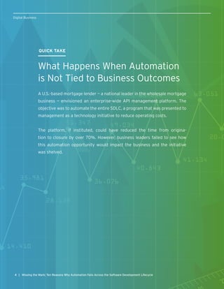 Missing the Mark: Ten Reasons Why Automation Fails Across the Software ...