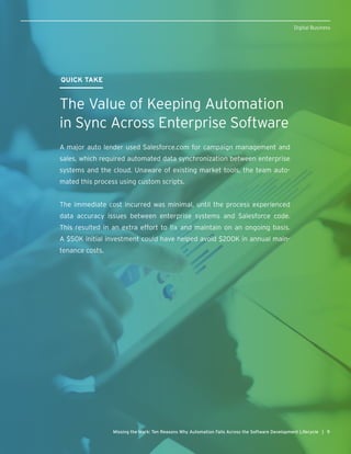 Missing the Mark: Ten Reasons Why Automation Fails Across the Software ...