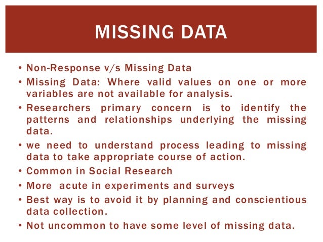 Missing data and non response pdf