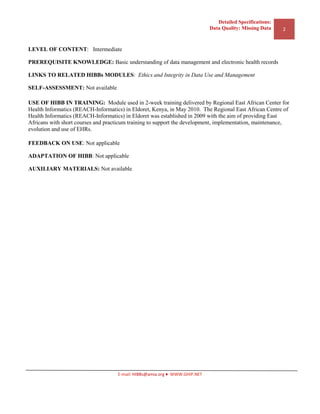 Data Quality: Missing Data detailed specification | PDF