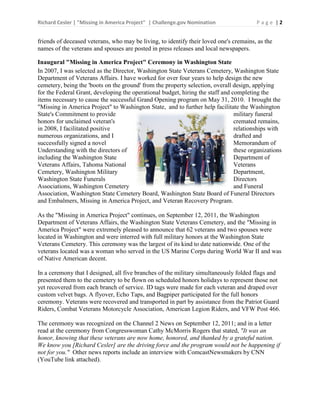 Richard Cesler - "Missing in America Project" | PDF