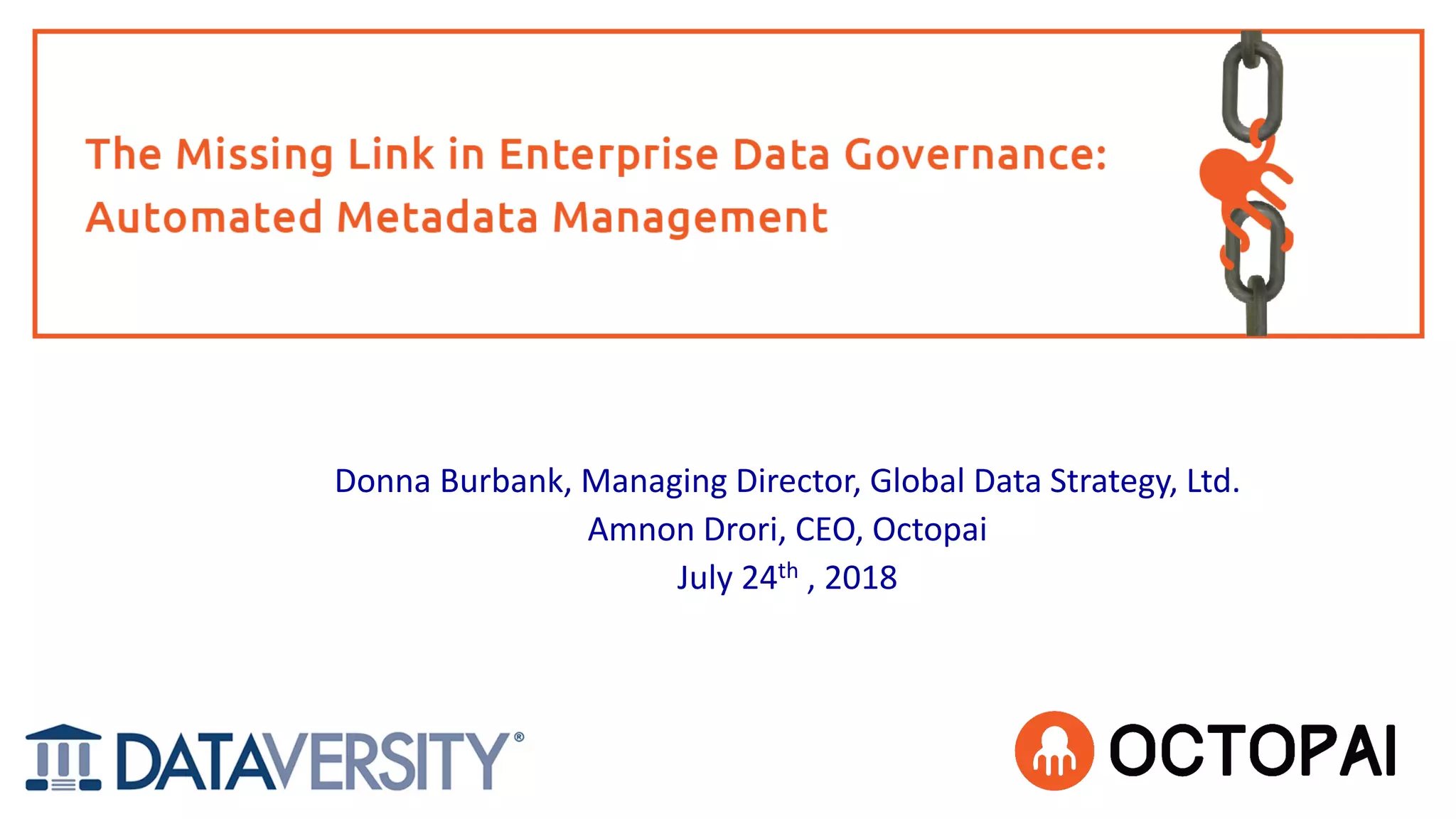 The Missing Link in Enterprise Data Governance - Automated Metadata Management | PDF