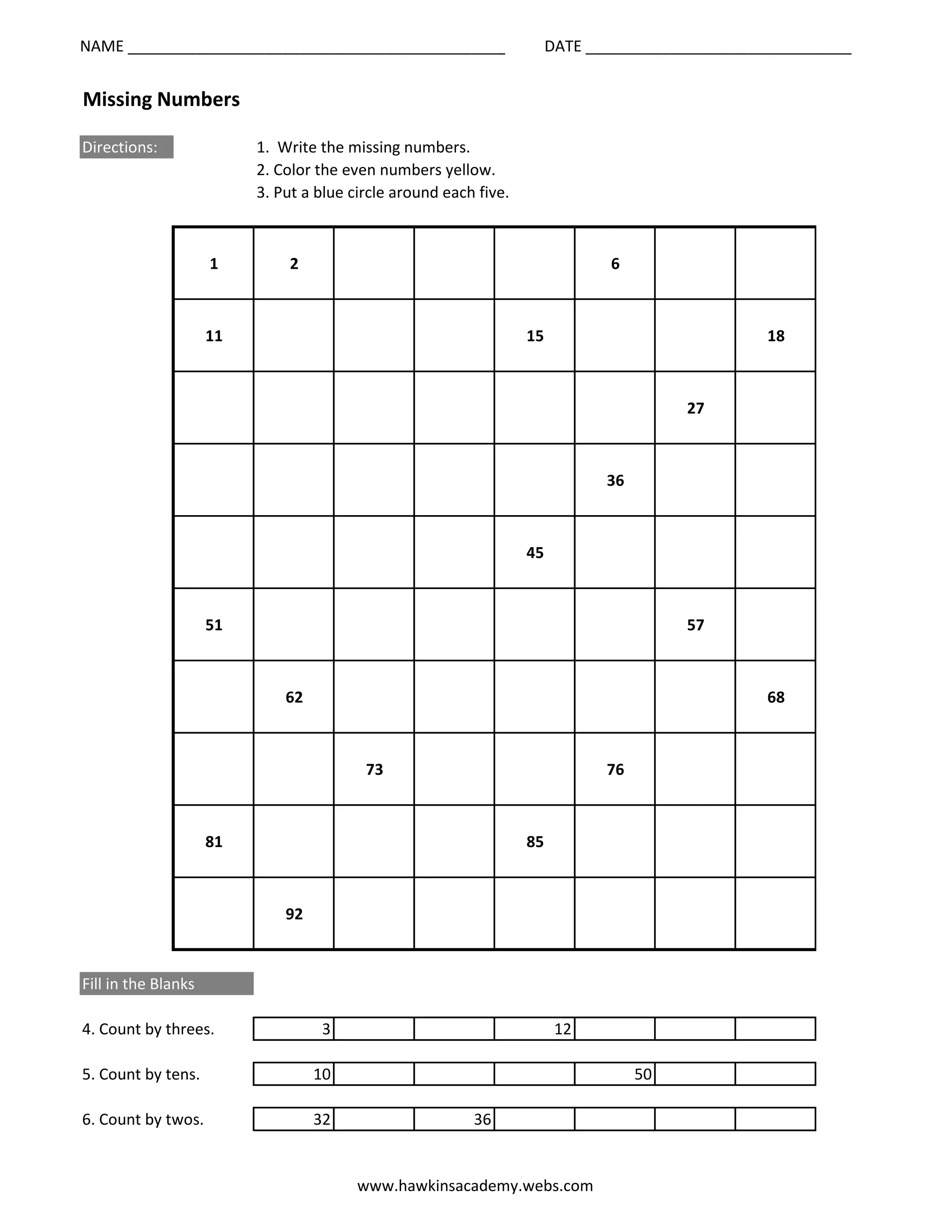 Missing Numbers | XLSX