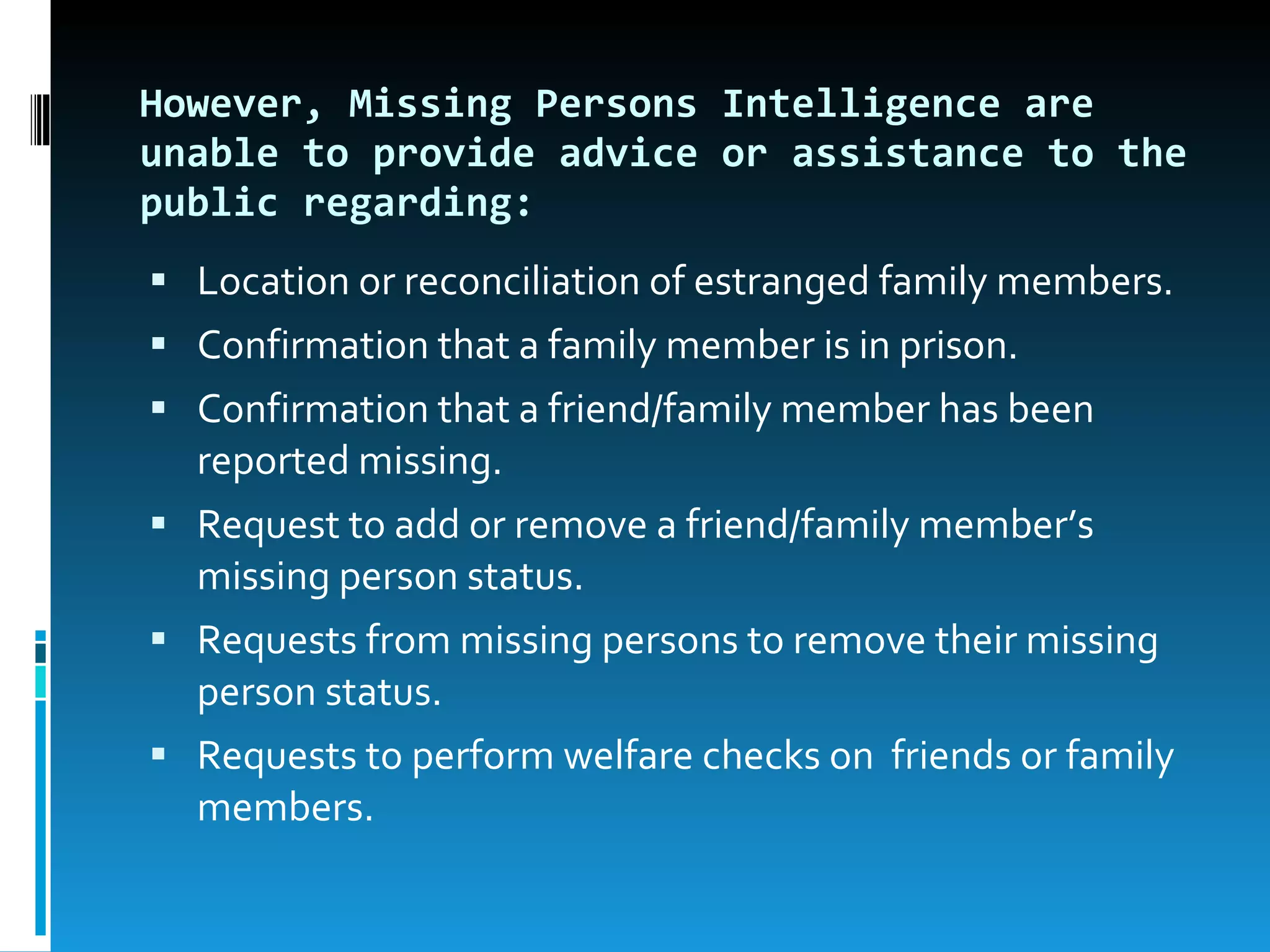 Missing person intelligence | PPT
