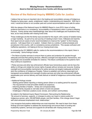 Missing Persons - Recommendations | PDF