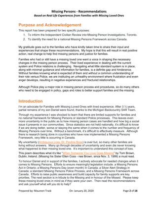 Missing Persons - Recommendations | PDF