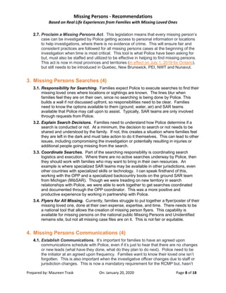 Missing Persons - Recommendations | PDF