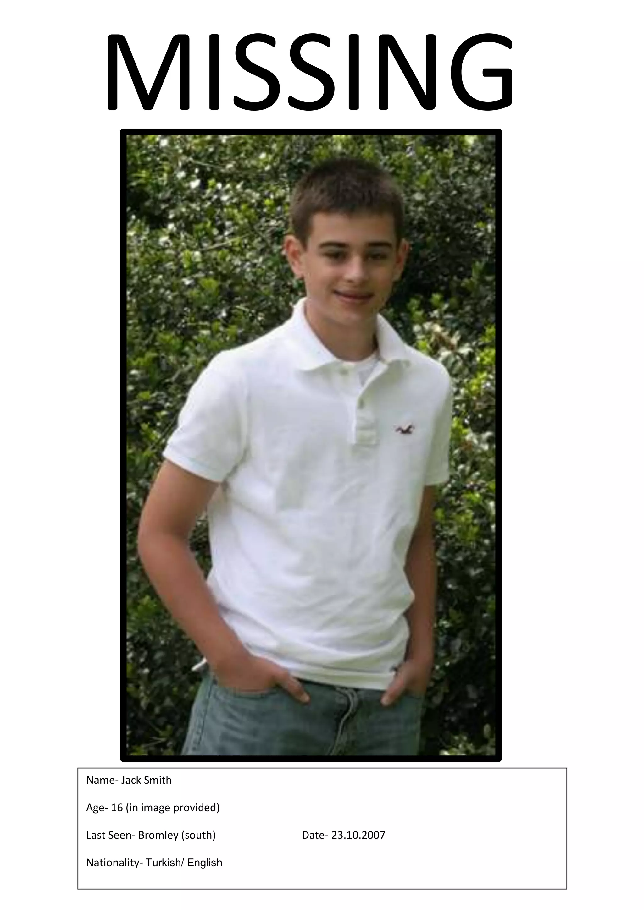 Missing posters | DOCX