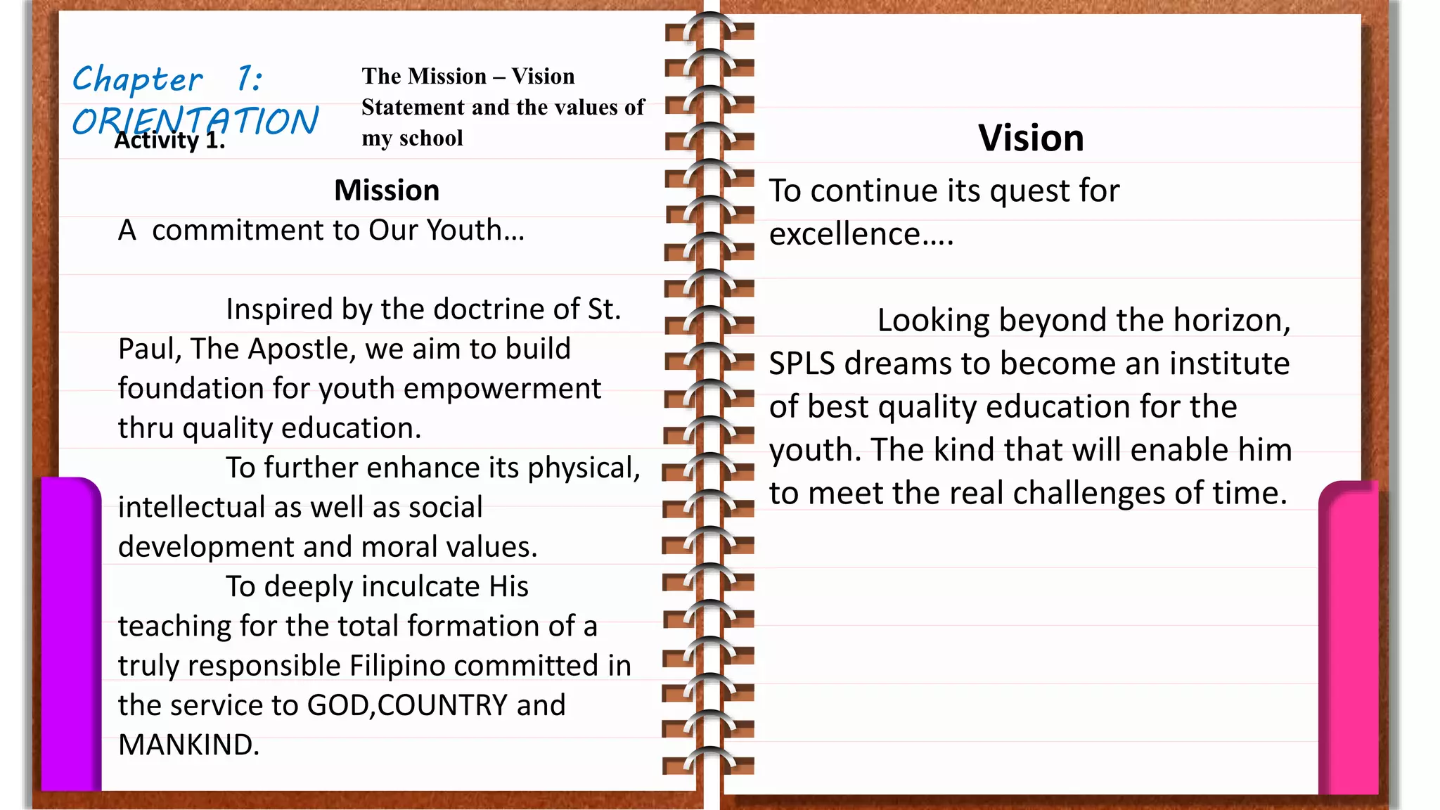 Mission and vision statement( Intro. to Philo) | PPTX