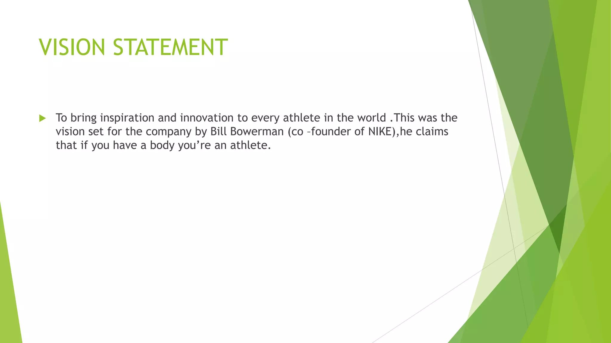 Mission and vision statement of nike | PPTX