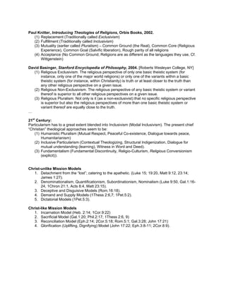 Mission approaches to other religions | PDF | Christianity | Religion ...