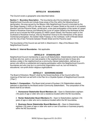 Mission Hills Neighborhood Council Bylaws | PDF