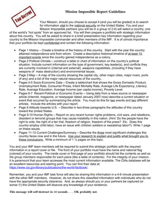 Mission impossible report guidelines | DOC | Debated Sensitive Social ...