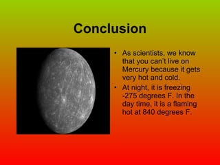 Mission mercury | PPT | Geography | Science