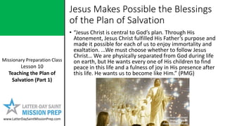 Mission Prep Class: Lesson 10: Teaching the Plan of Salvation (Part 1 ...