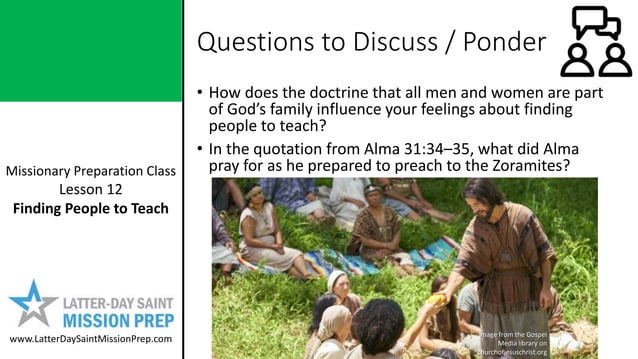 Mission Prep Class: Lesson 12: Finding People to Teach | PPT