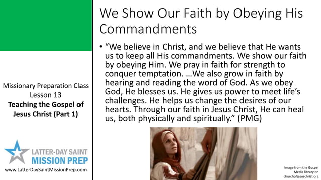 Mission Prep Class Lesson 13 Teaching The Gospel Of Jesus Christ