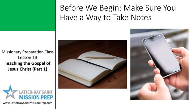 Mission Prep Class Lesson 13 Teaching The Gospel Of Jesus Christ