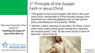 Mission Prep Class: Lesson 13: Teaching the Gospel of Jesus Christ ...