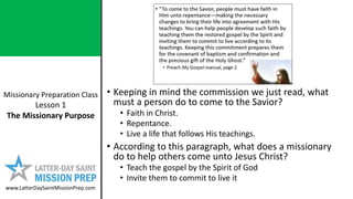 Mission Prep Class: Lesson 1: The Missionary Purpose | PPTX