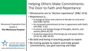 Mission Prep Class: Lesson 1: The Missionary Purpose | PPTX