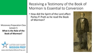 Mission Prep Class: Lesson 5: What is the Role of the Book of Mormon ...