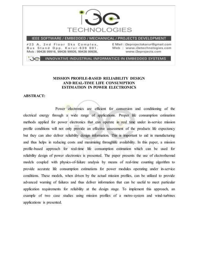 Mission profile based reliability design and real-time life consumption estimation in power ...