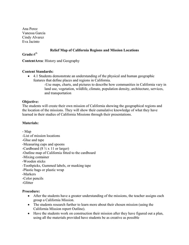 Missions lesson plan | PDF