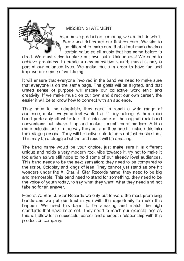 Mission statement | DOCX