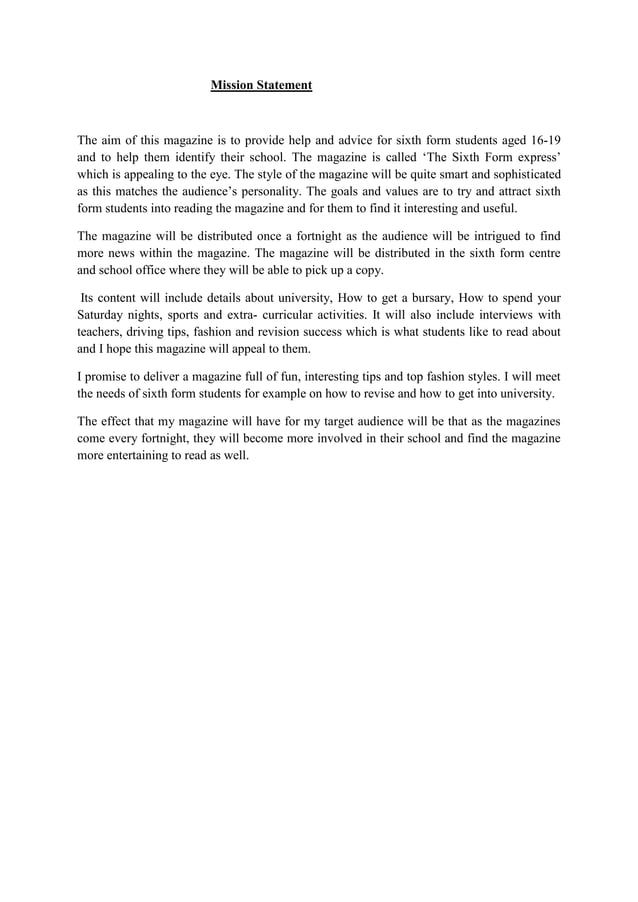 Mission statement | PDF