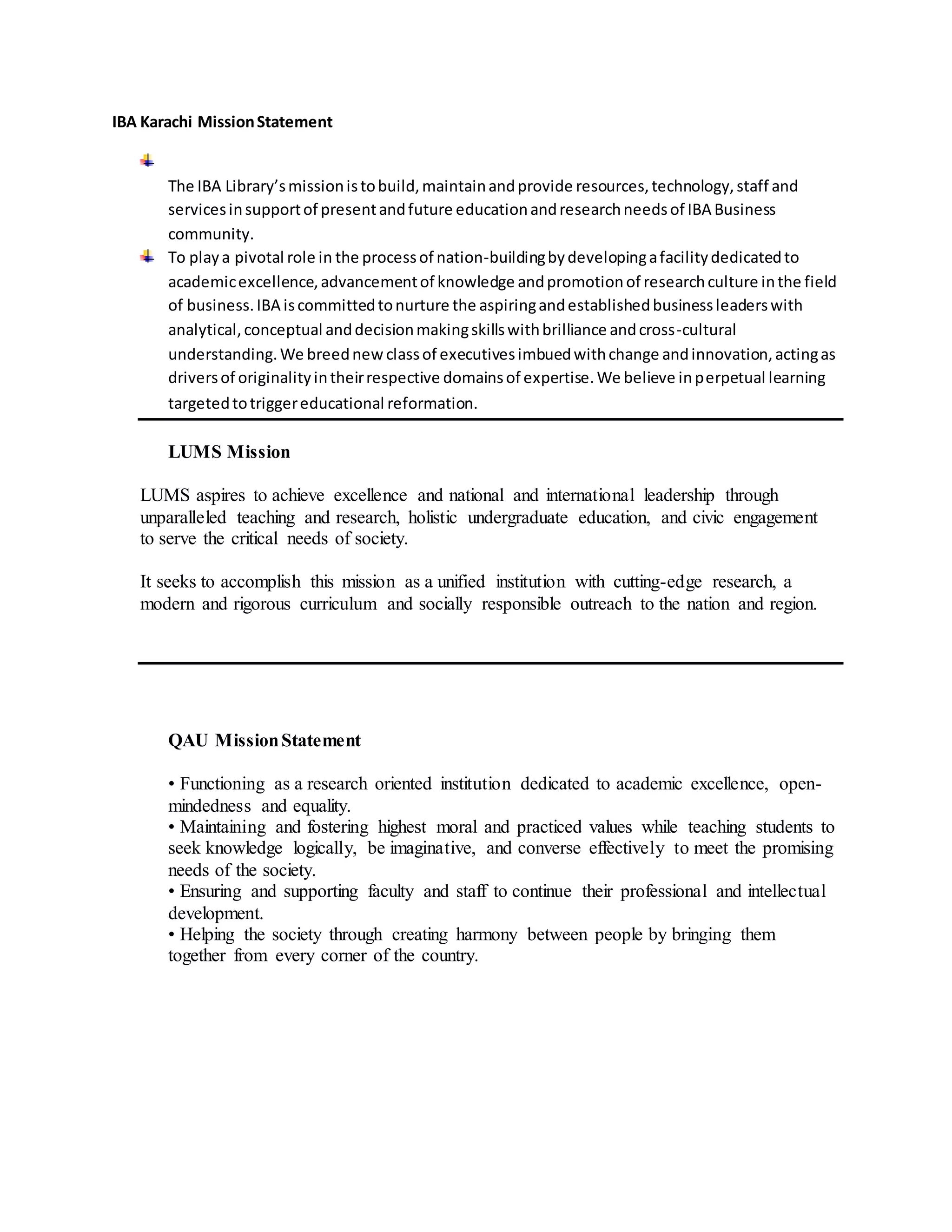 Mission statement | PDF