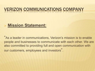 Mission statement: Verizon VS AT&T | PPTX