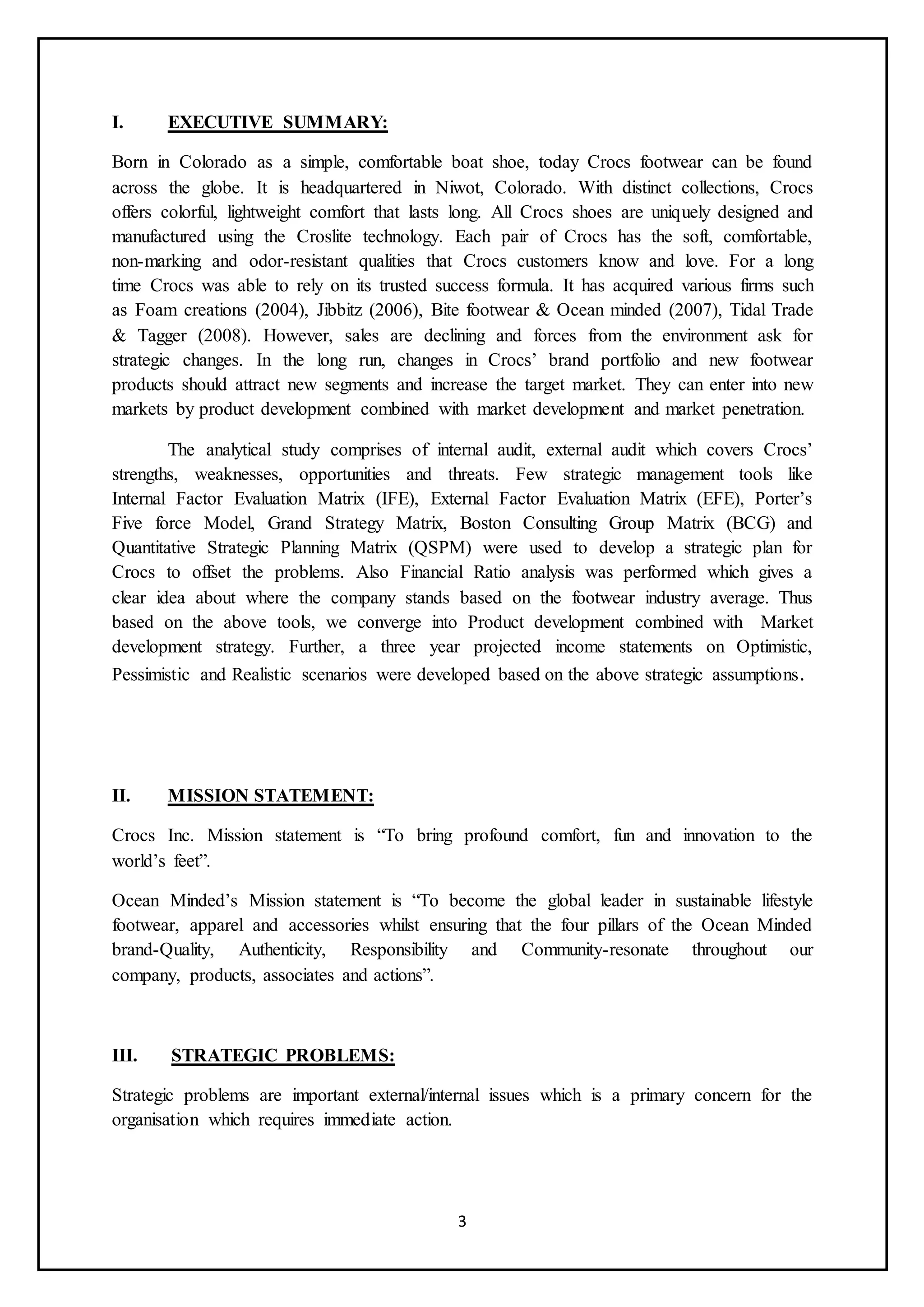 CROCS - MISSION STATEMENT | DOCX