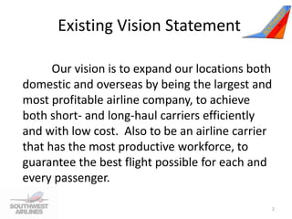 Mission statement analysis southwest airlines | PPTX