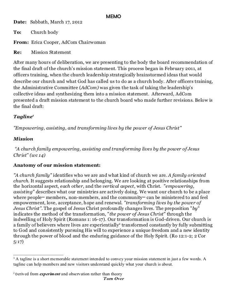 Conant SDA Mission Statement