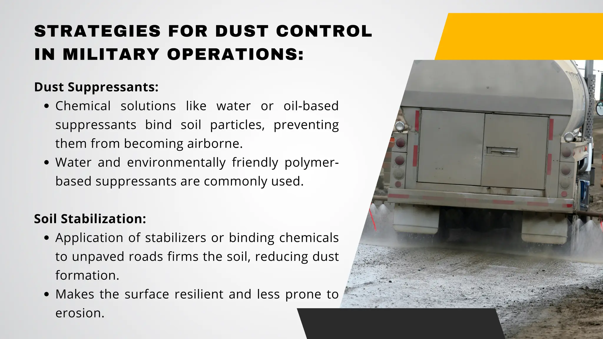 Dust Control Strategies for Advancements in Military Operations | PPT