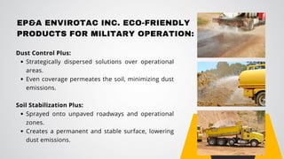 Dust Control Strategies for Advancements in Military Operations | PPT