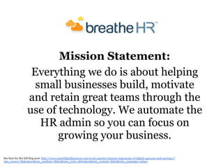 Mission vision statements of digital agencies in the uk | PPT