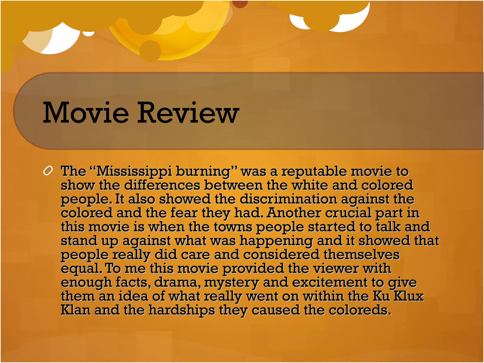 Mississippi burning powerpoint | PPT