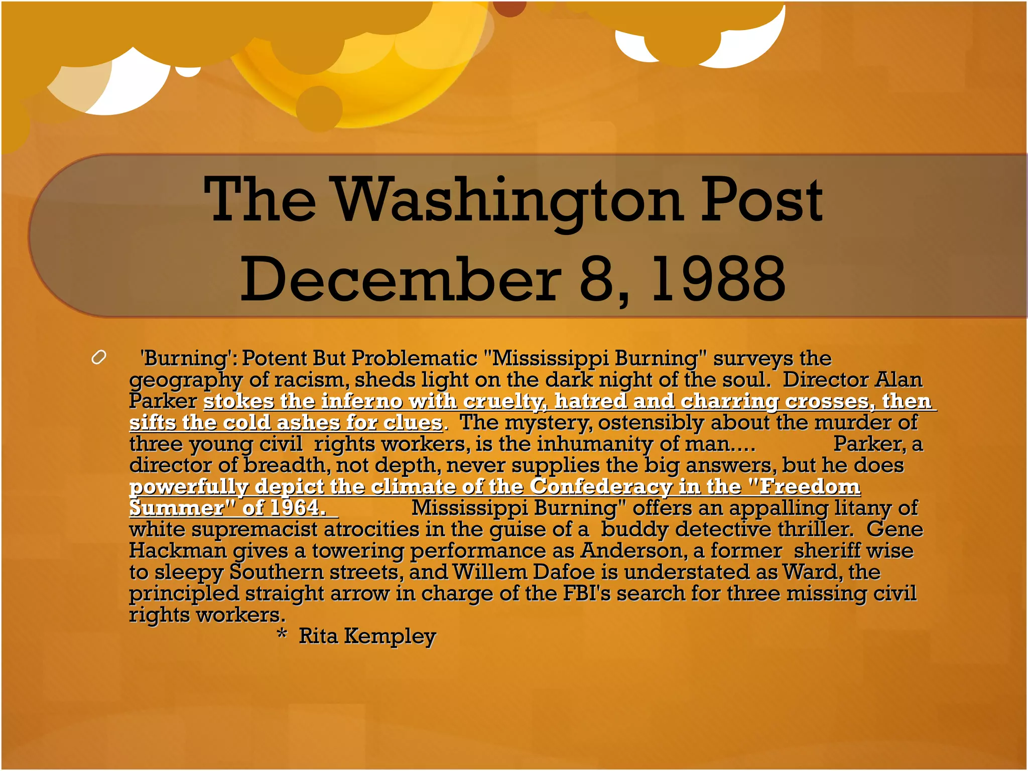 Mississippi burning powerpoint | PPT