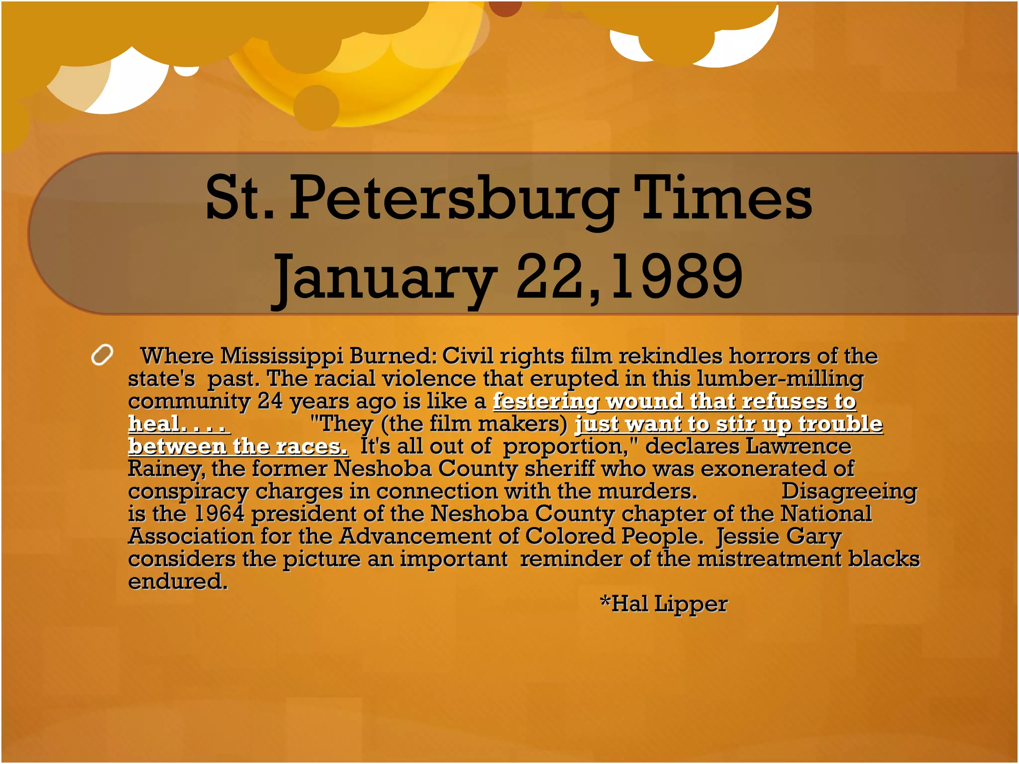 Mississippi burning powerpoint | PPT