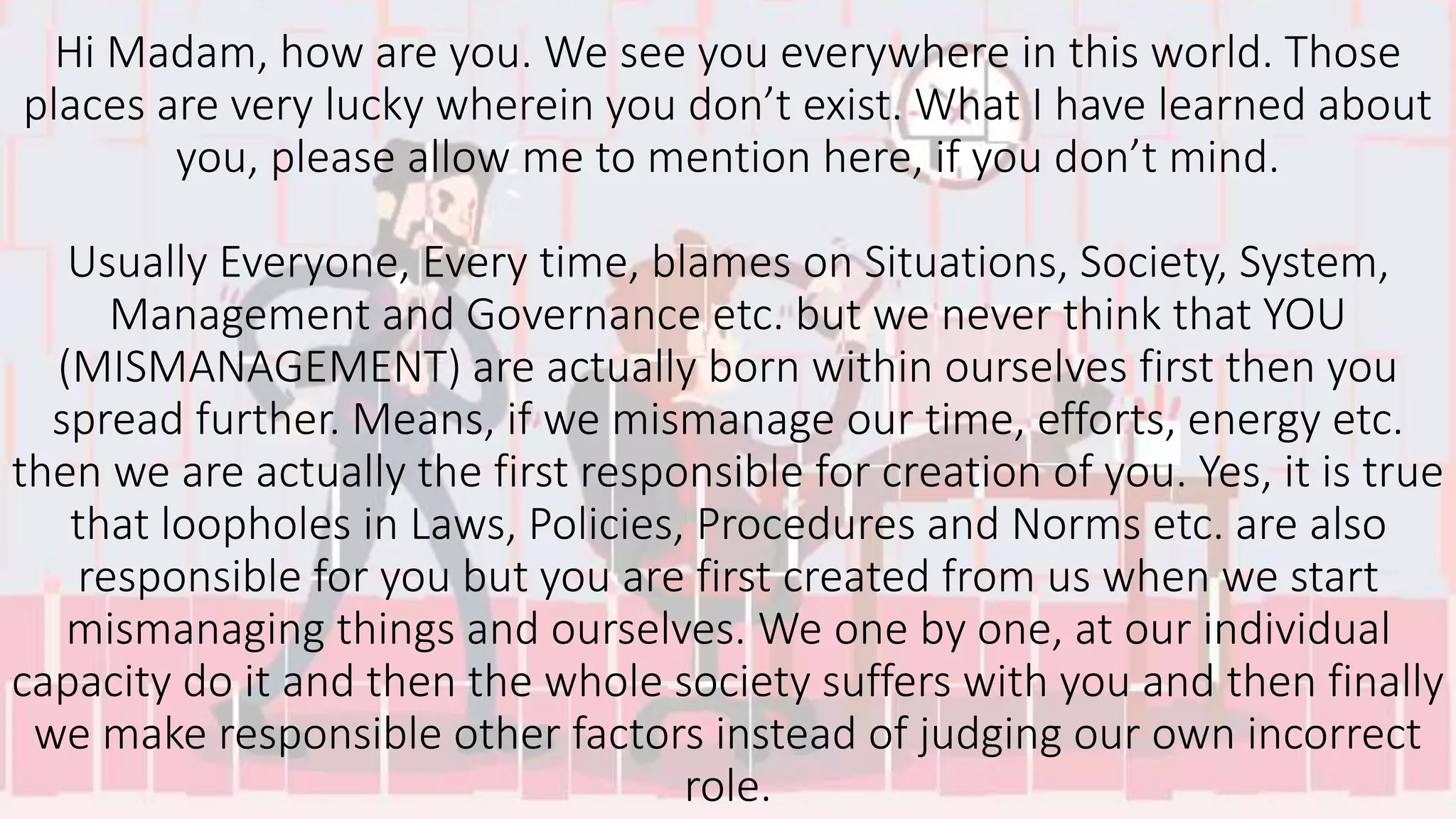 Miss Management | PPTX | Business | Business and Finance