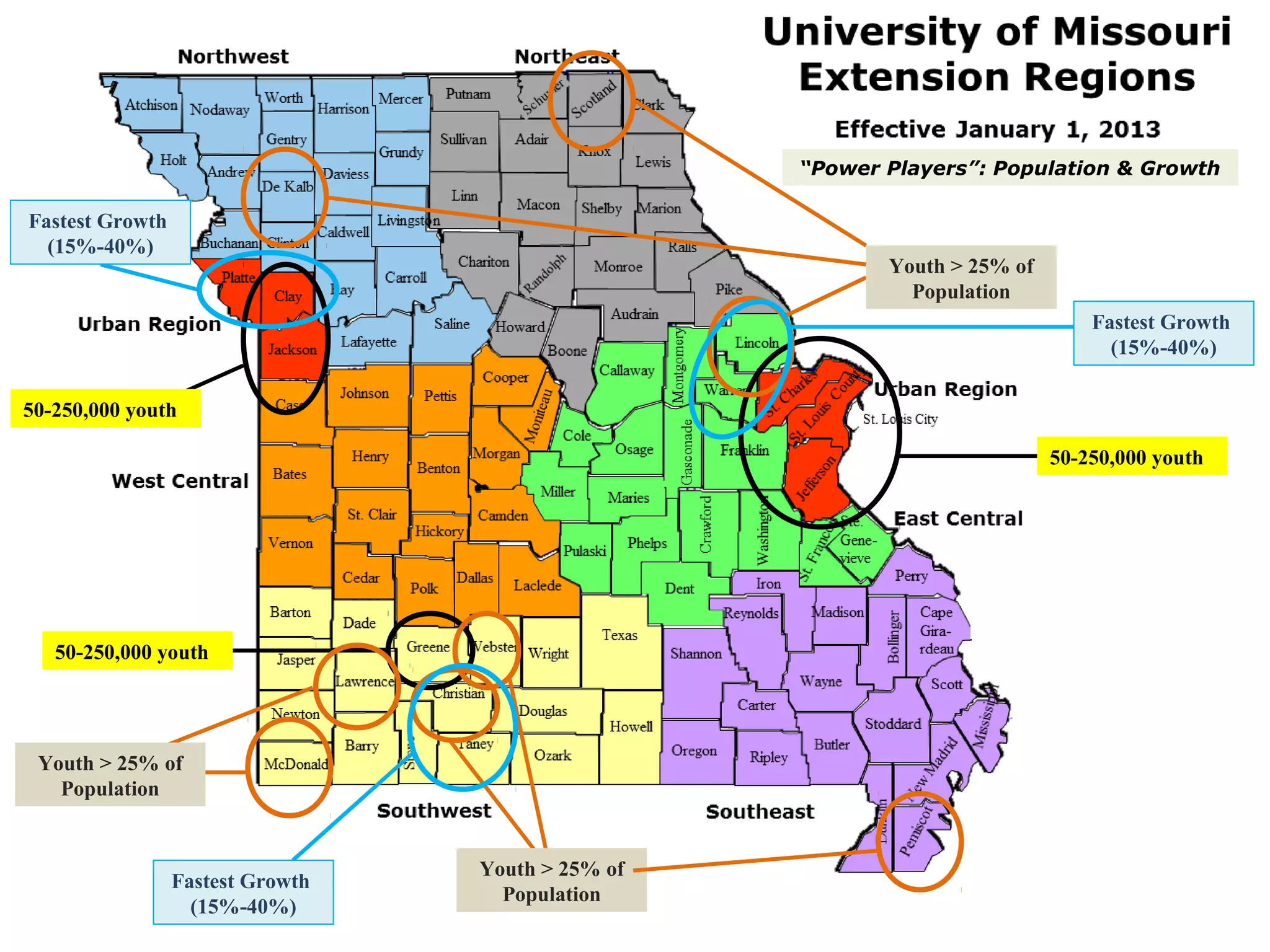 Missouri map w new regions 1 1-13 | PPT