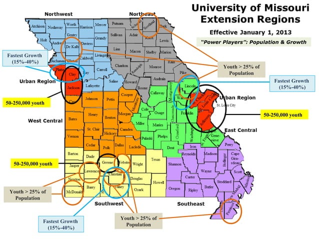 Missouri map w new regions 1 1-13 | PPT