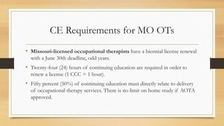 Missouri Occupational Therapists Continuing Education and License ...