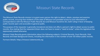 Missouri State Records | PPTX | Law
