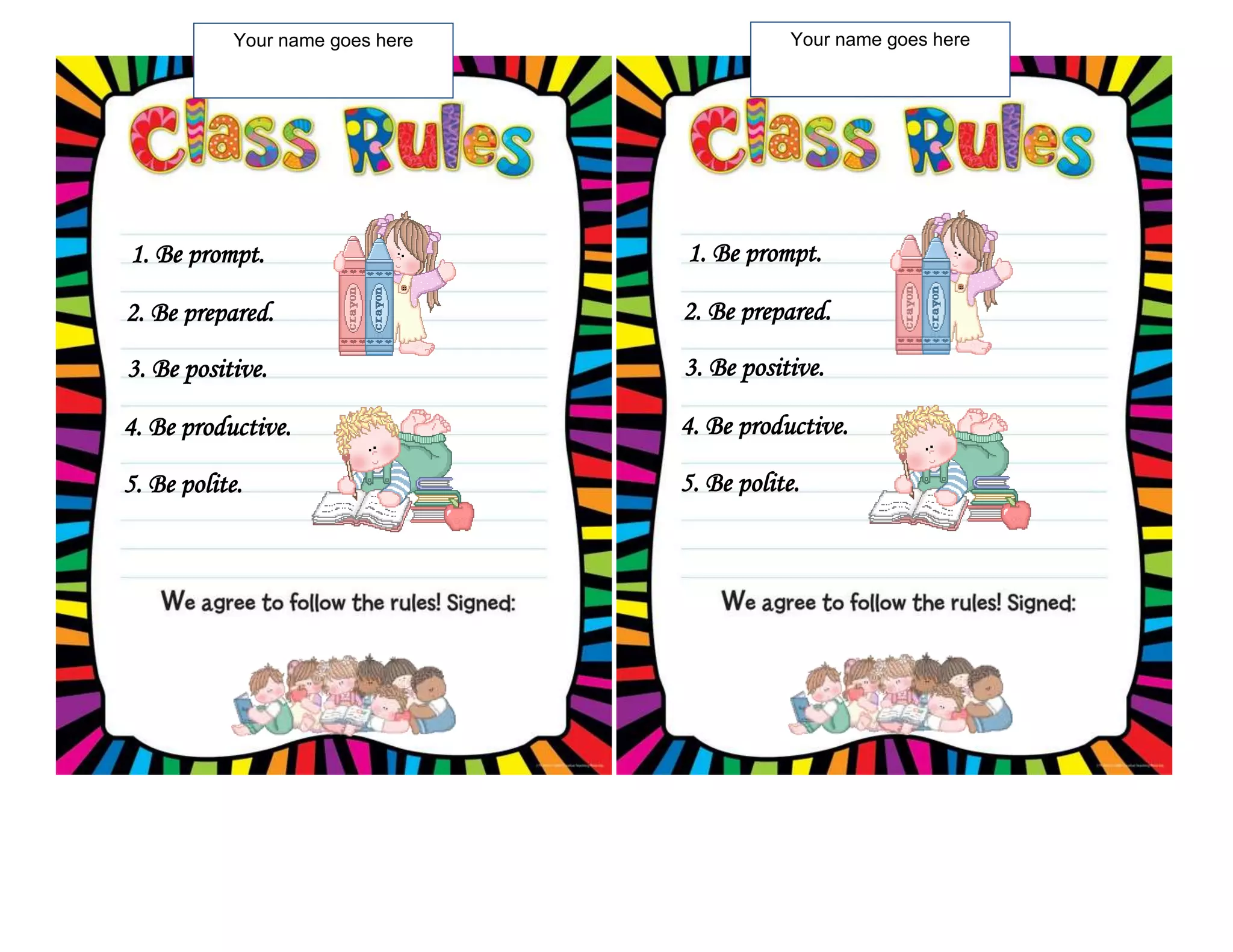 My Classroom Rules | DOCX
