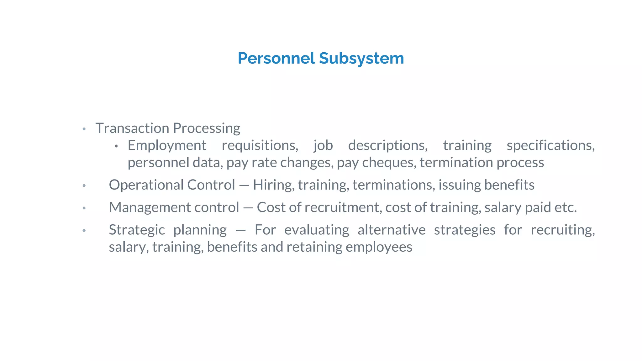 MIS Subsystems and its types | PPTX