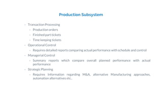 MIS Subsystems and its types | PPTX | Human Resources | Business