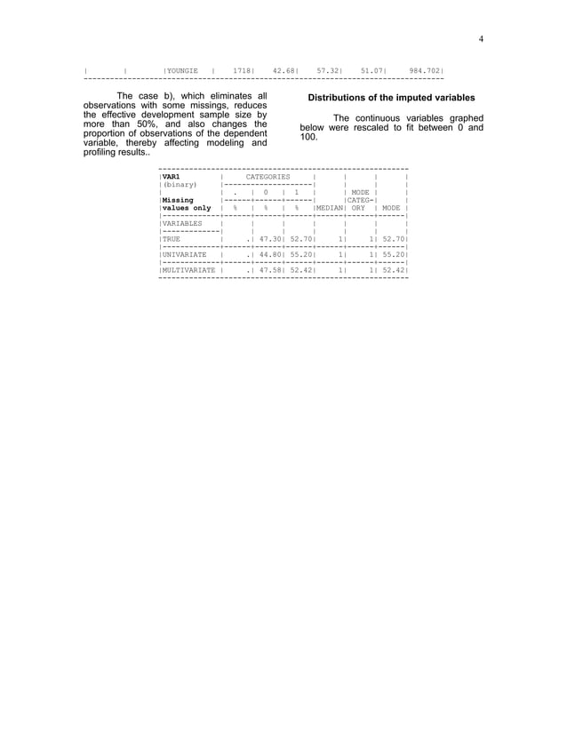 Poor man's missing value imputation | DOC